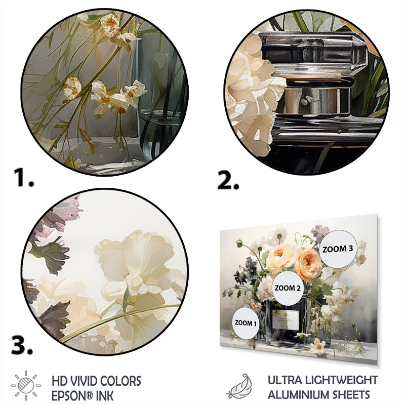 House of Hampton® Floral Perfume Vibrant Elegance II - Fashion Metal Wall Decor | Wayfair